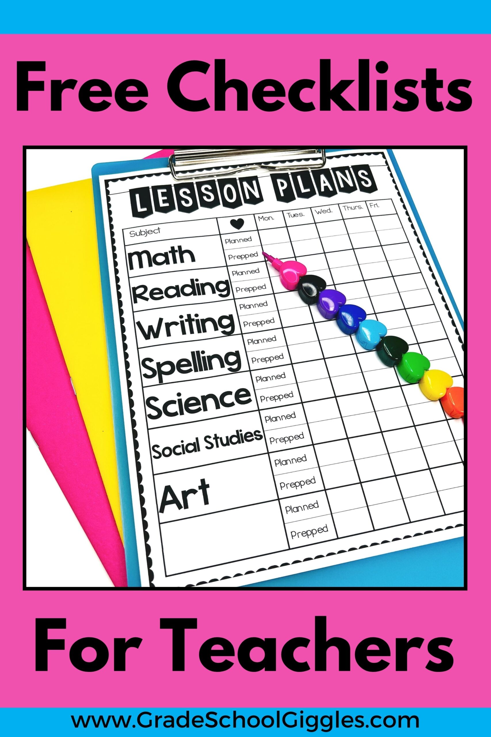 Do You Have These 7 Checklists Every Teacher Needs? - Grade School Giggles