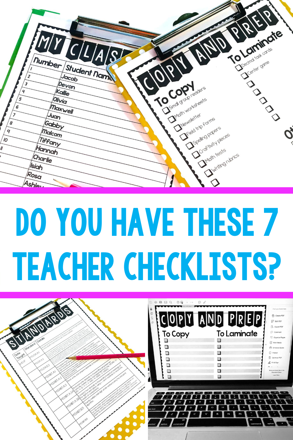 96B Do You Have These 7 Checklists Every Teacher Needs? REDUCE SIZE ...