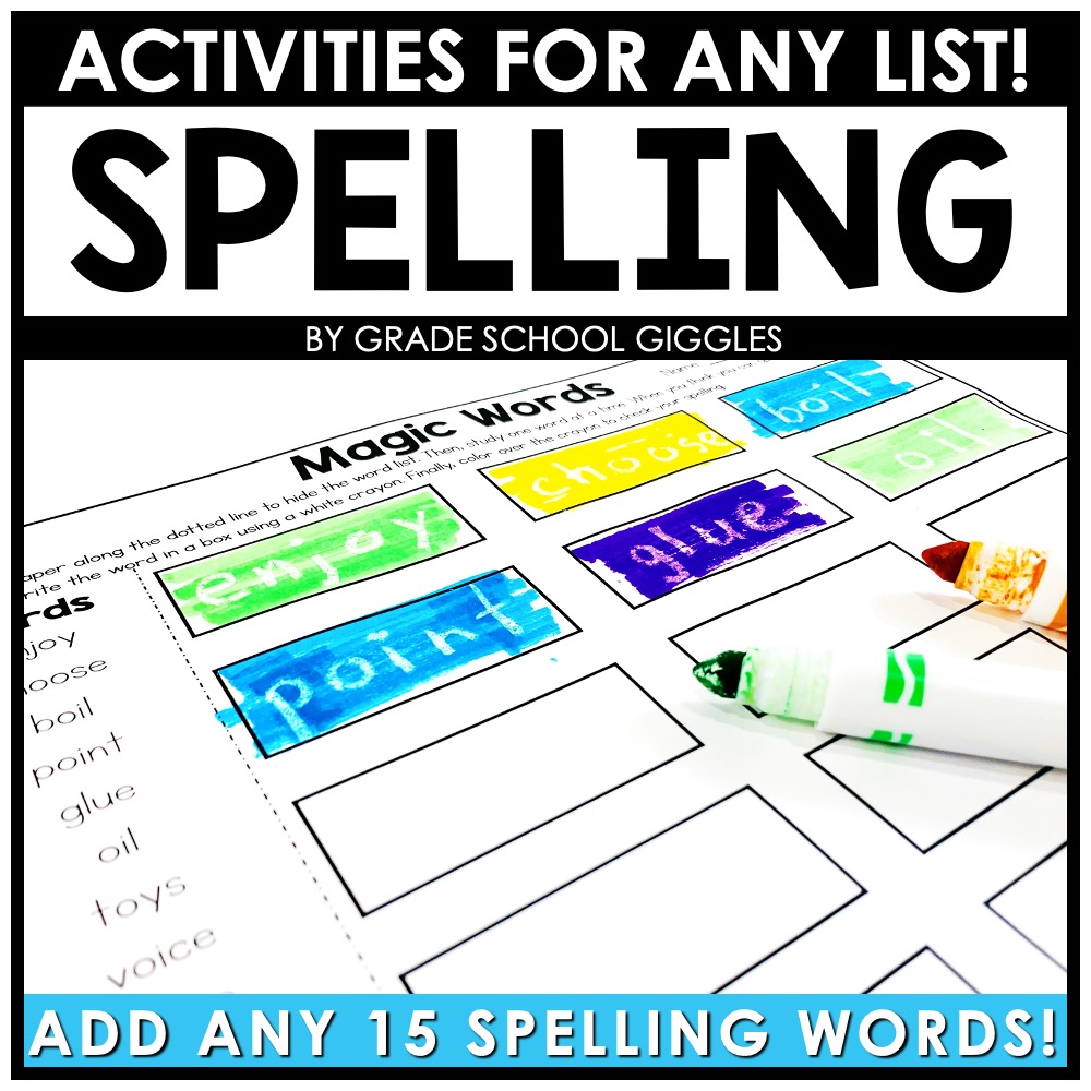 202P 15 Word Spelling Cover Grade School Giggles 202P 15 Word Spelling Cover Grade School Giggles