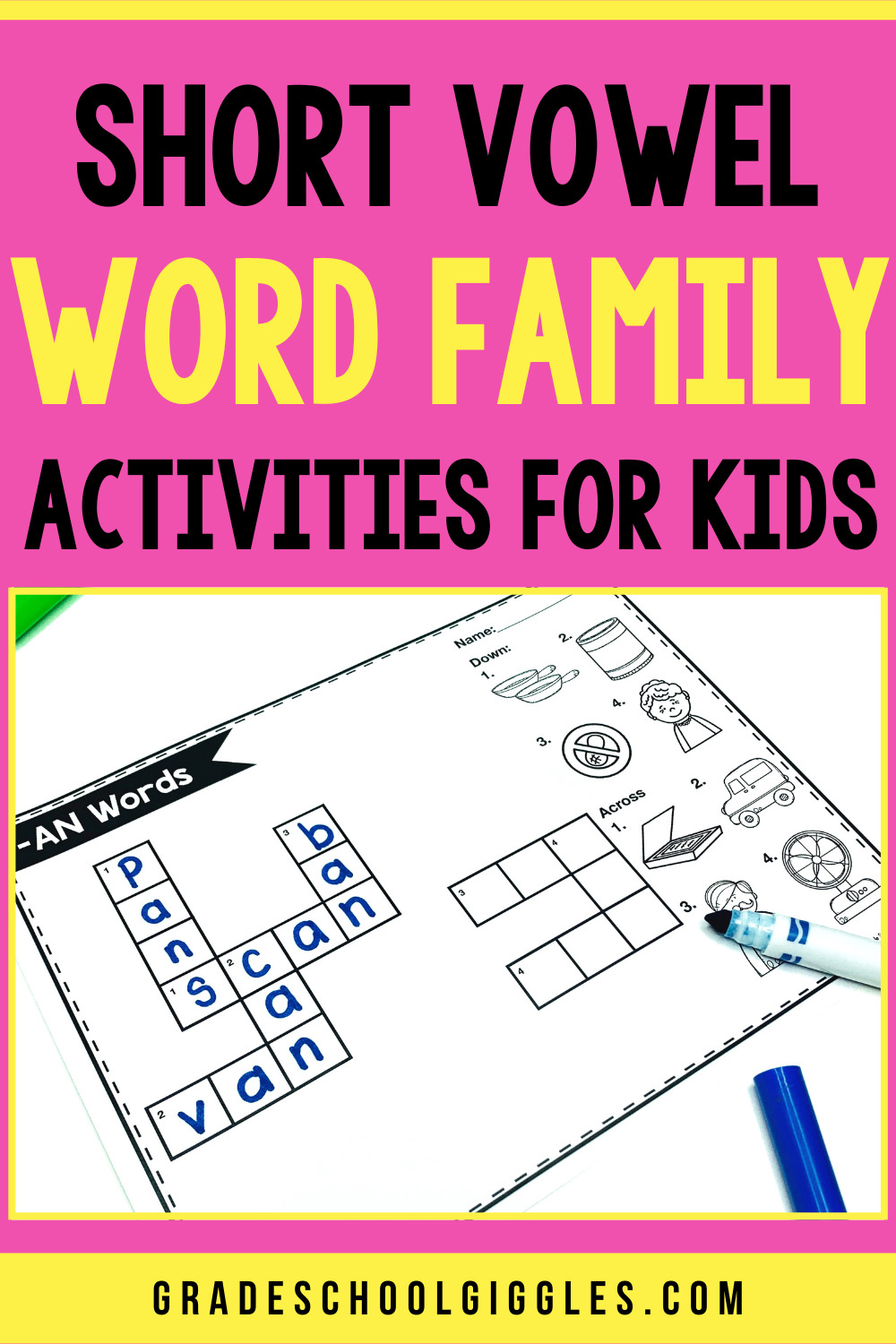 Engaging Word Family Worksheets and Activities - Grade School Giggles