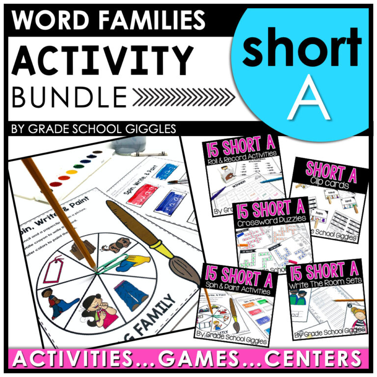 Engaging Word Family Worksheets and Activities - Grade School Giggles