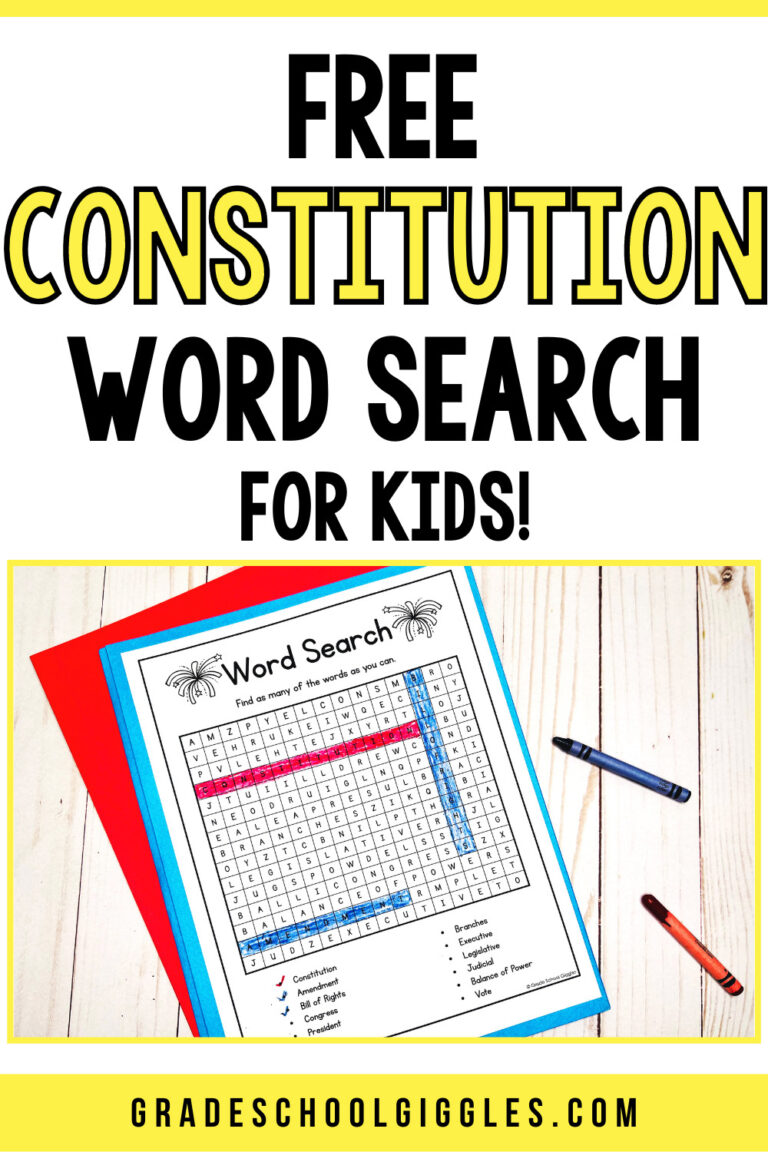 The Constitution Of The United States Freebie - Grade School Giggles