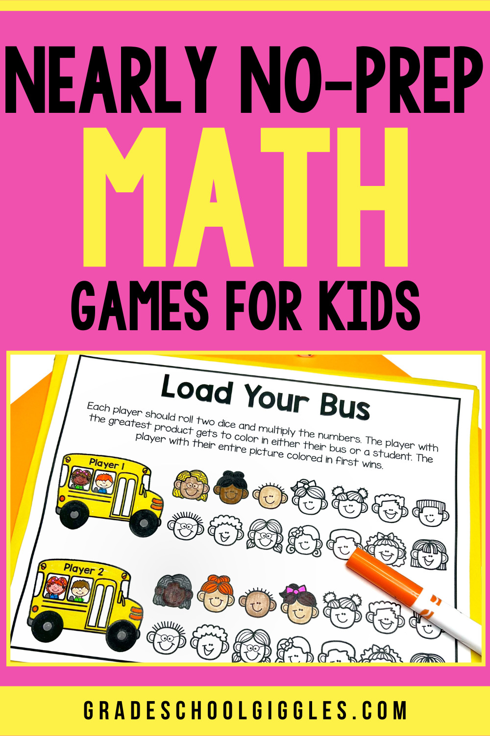 No-Prep Math Games For Kids - Grade School Giggles